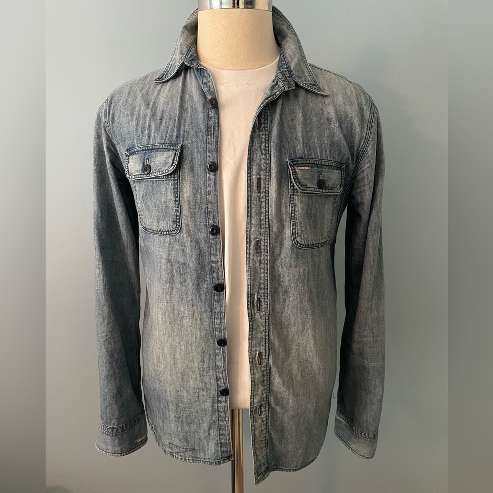 Rrl Western Chambray Button Down - Gem